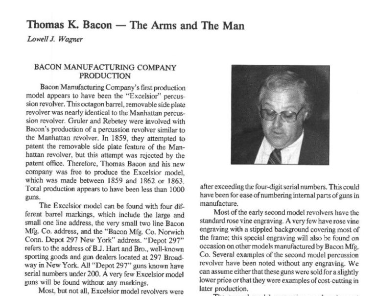 Thomas K. Bacon – The Arms and The Man (Pt 2) – American Society of ...
